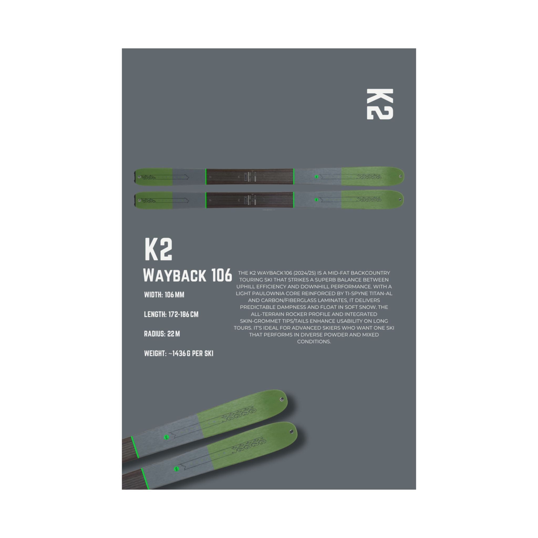 K2 WayBack 106 - Poster – Ski Haven